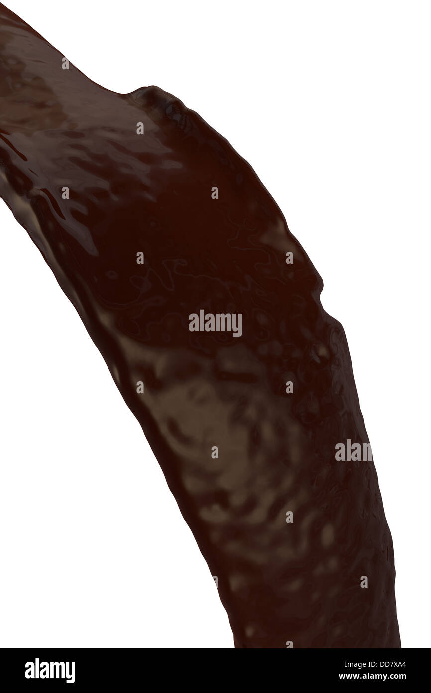 high quality rendering of flowing liquid dark chocolate Stock Photo - Alamy