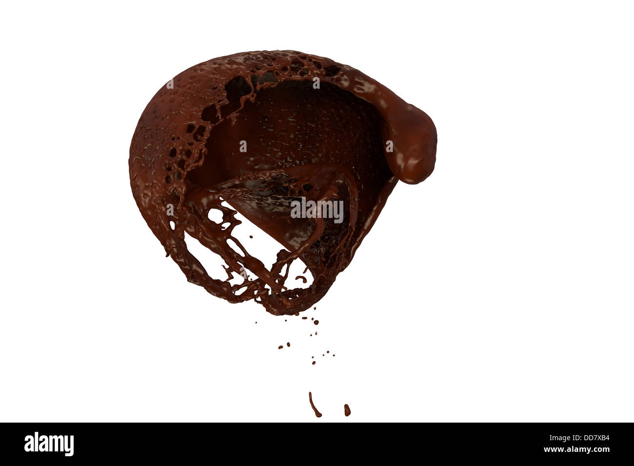 liquid chocolate splash on white background Stock Photo - Alamy