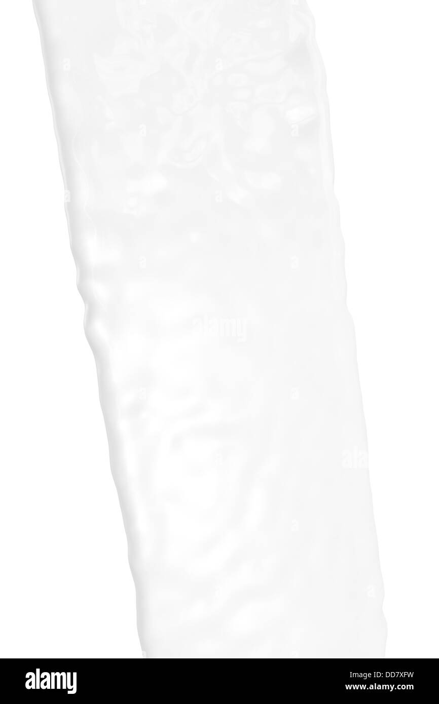 close-up view of milk stream - isolated on white background Stock Photo ...