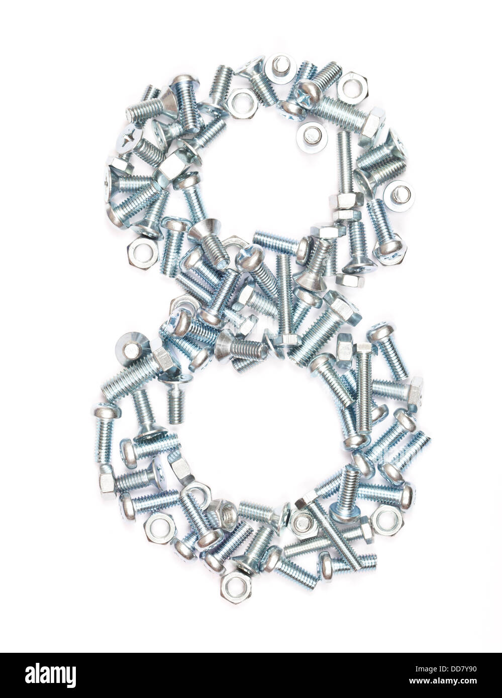 Screw nuts on white Cut Out Stock Images & Pictures - Alamy