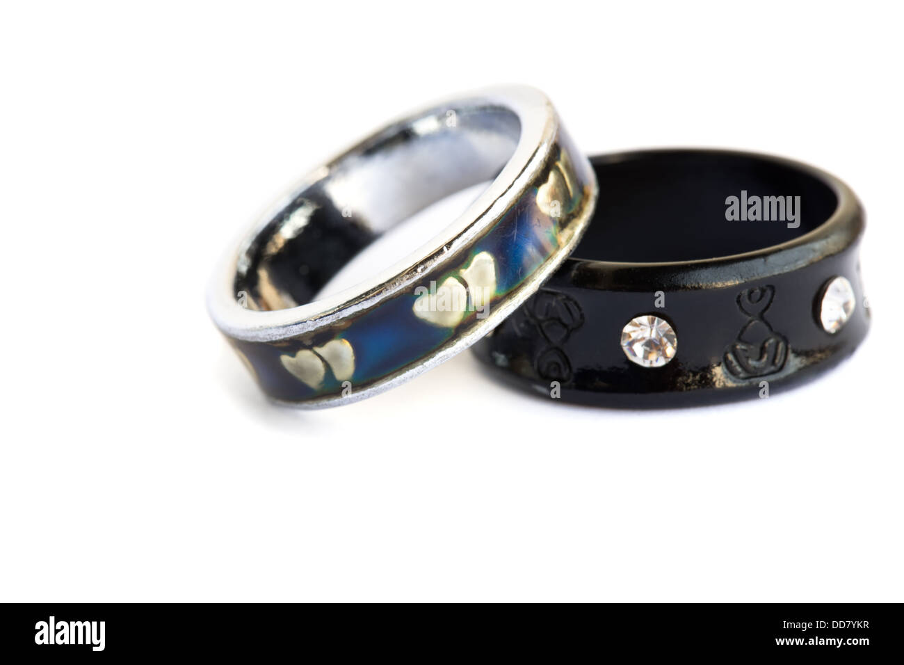 Two rings isolated on white background Stock Photo - Alamy
