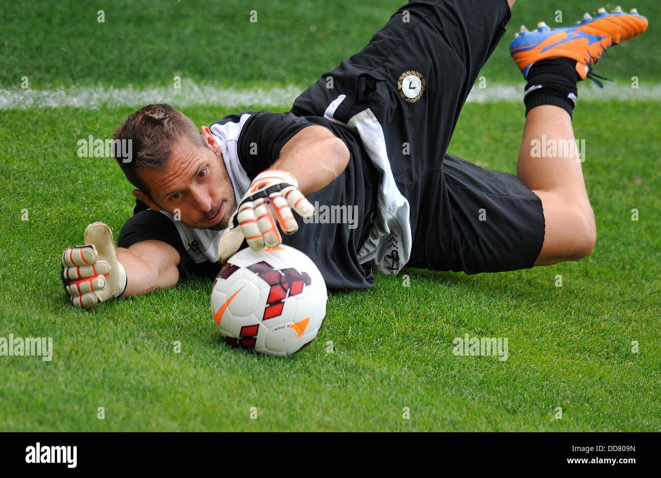 Goalkeeper of Udinese Ivan Kelava is seen during a training prior to ...