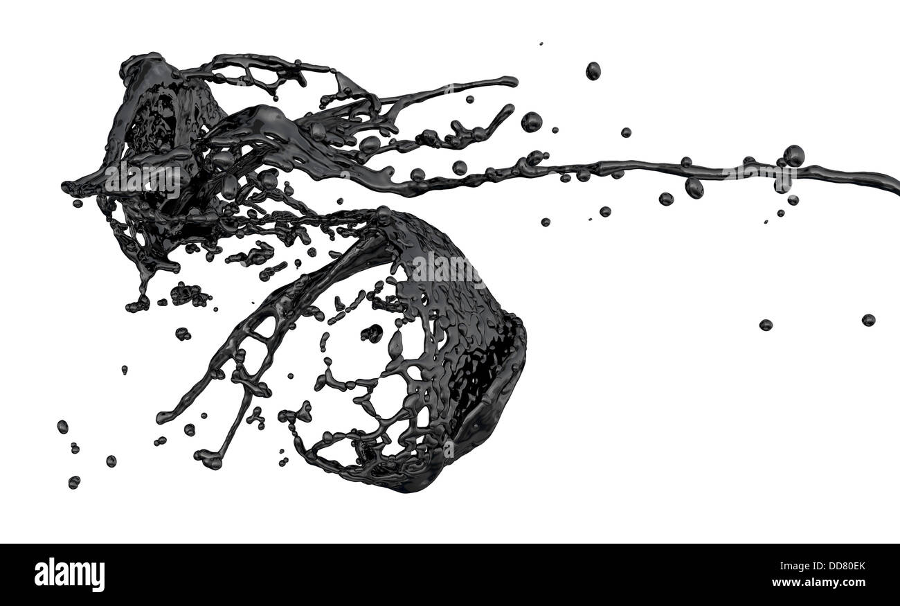 abstract black paint splash isolated on white Stock Photo - Alamy