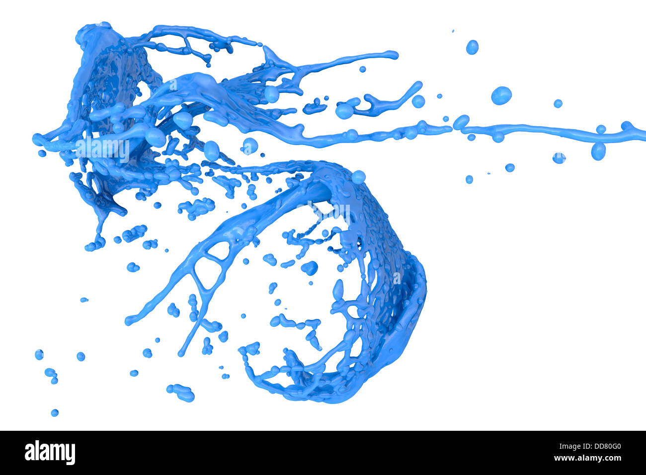 blue paint splash - isolated on white background Stock Photo - Alamy