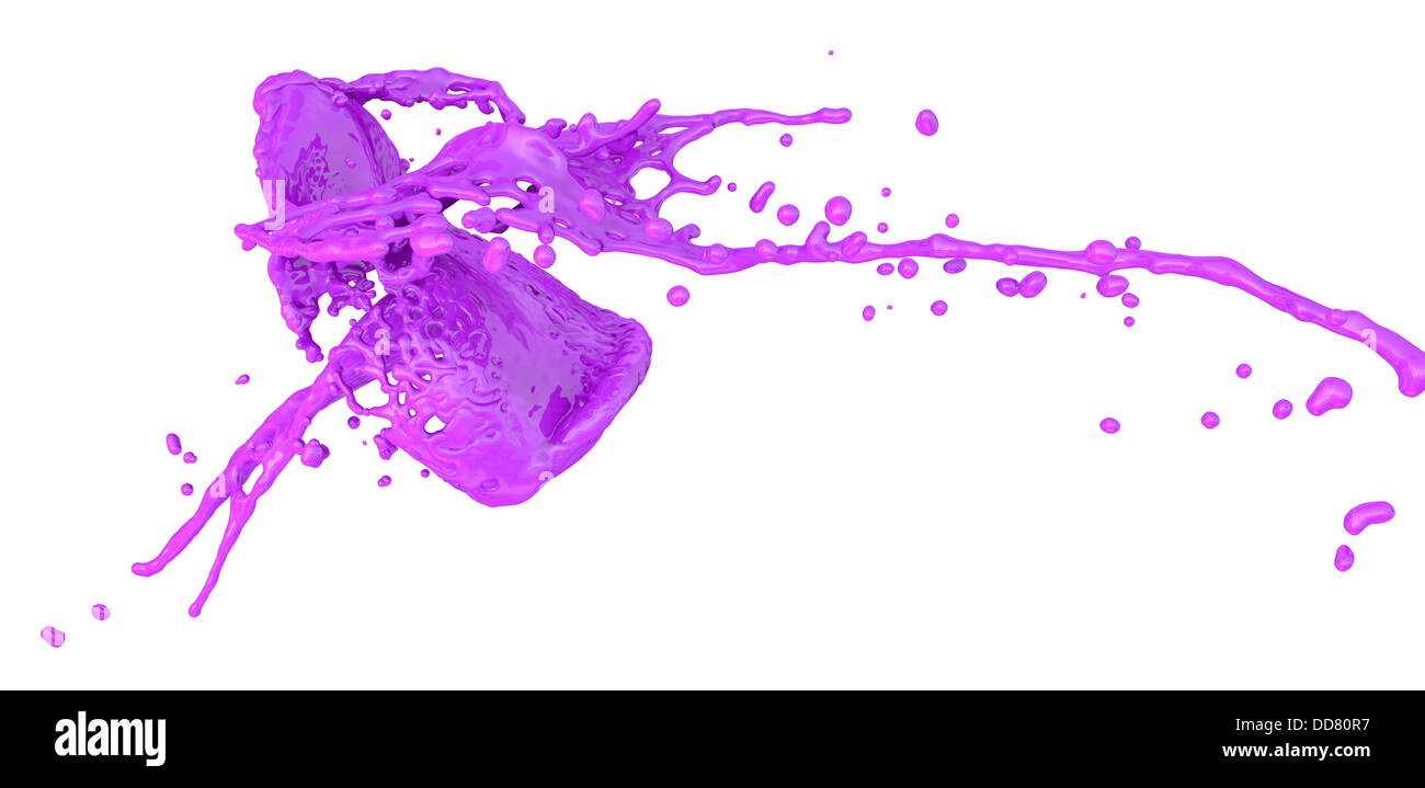 pink color splash isolated on white background Stock Photo - Alamy