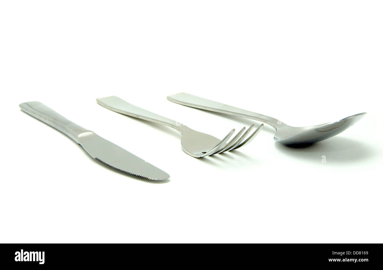 Fork, spoon and knife Stock Photo - Alamy