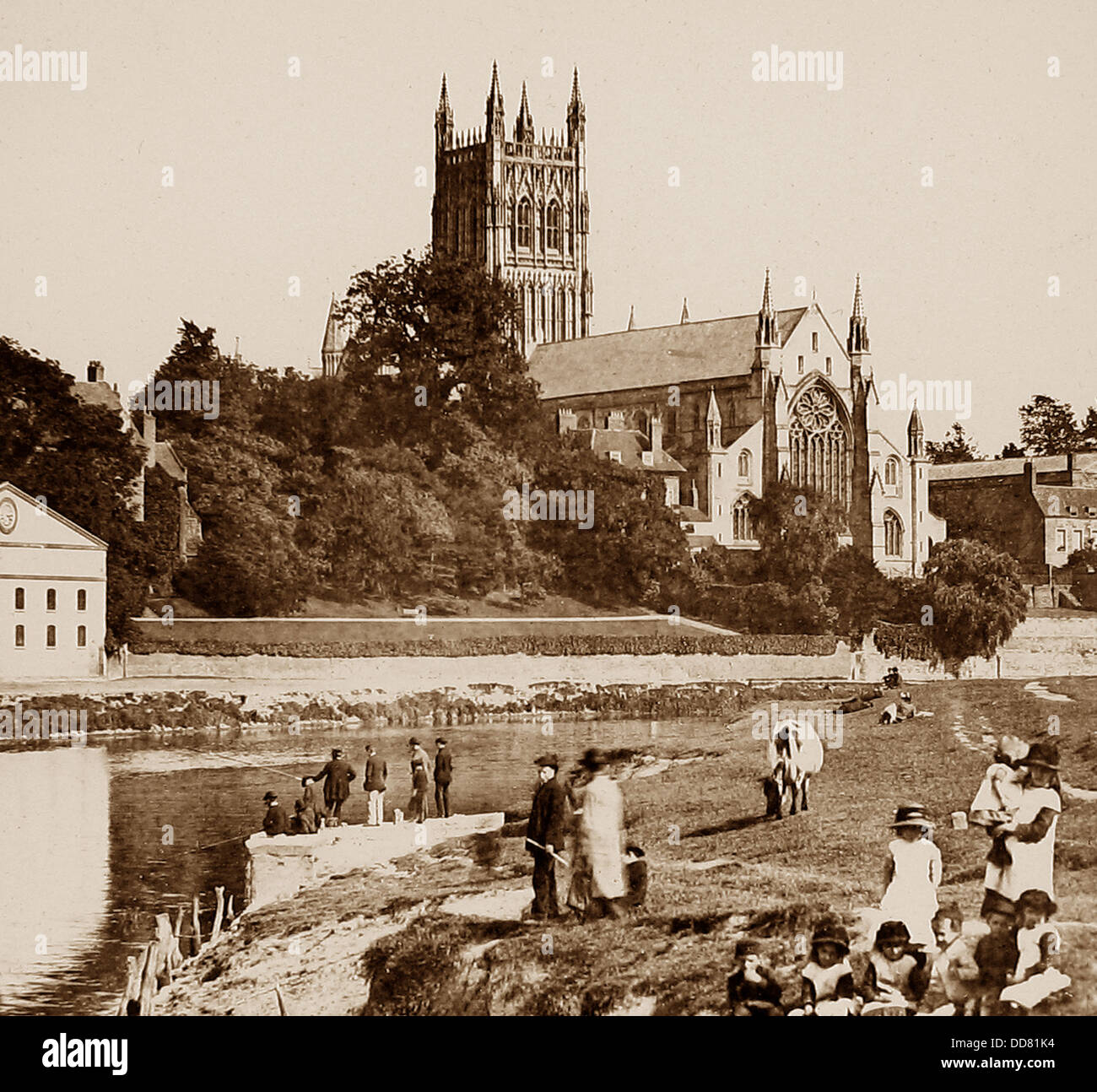 Worcester Cathedral Victorian period Stock Photo - Alamy