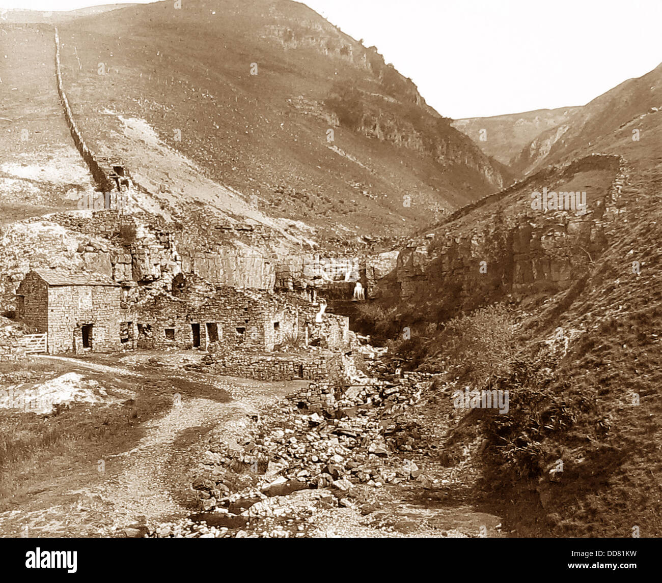 Swaledale Swinner Gill Lead Mine early 1900s Stock Photo - Alamy