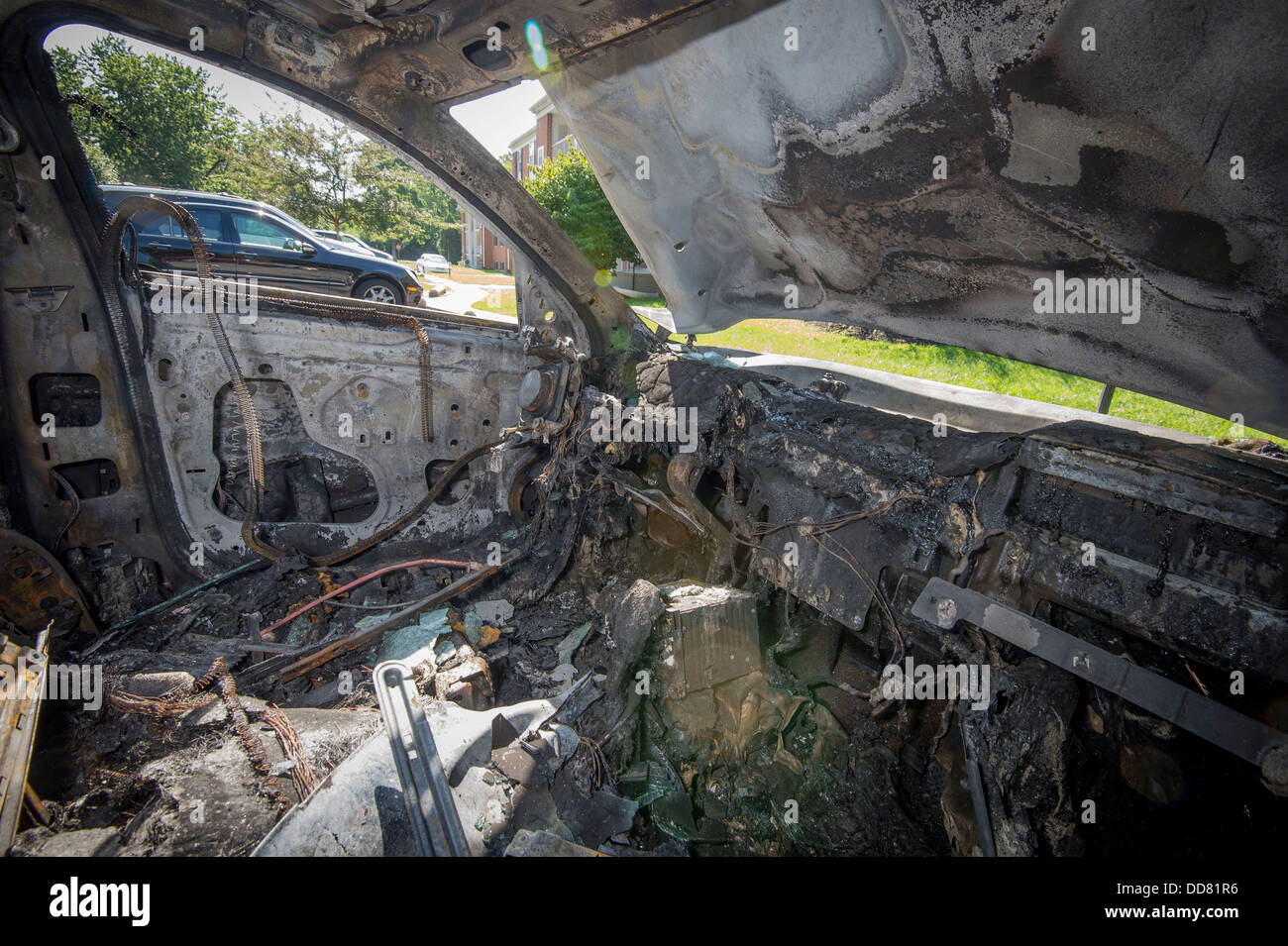 Burnt Car After Car Fire Stock Photo - Alamy