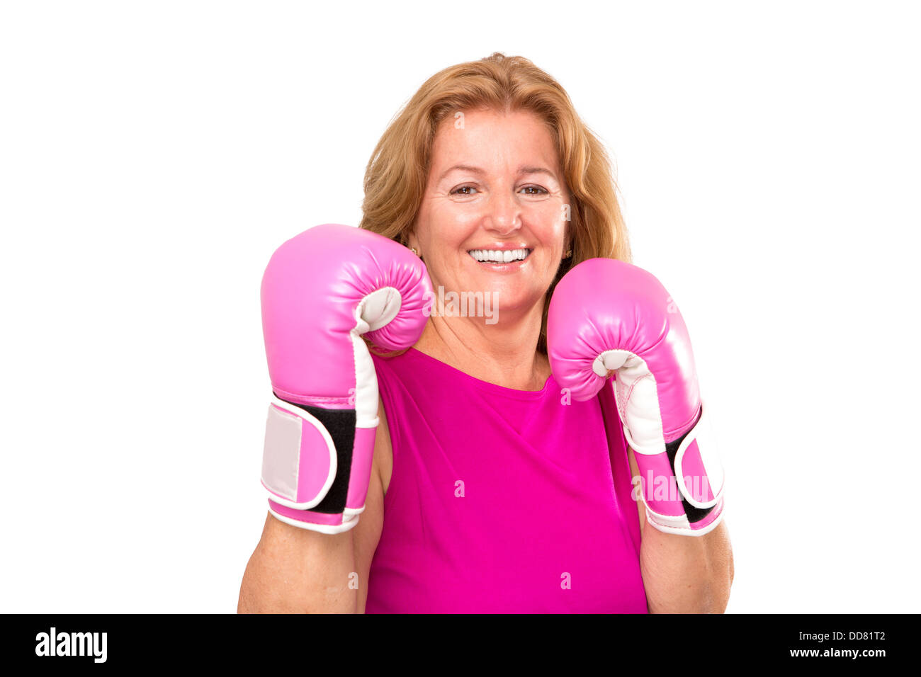 Woman and boxing gloves and pink hi-res stock photography and images ...