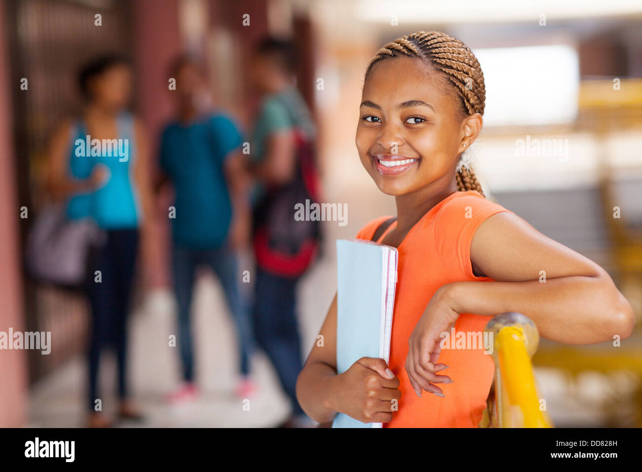 happy female African American college student close up Stock Photo - Alamy