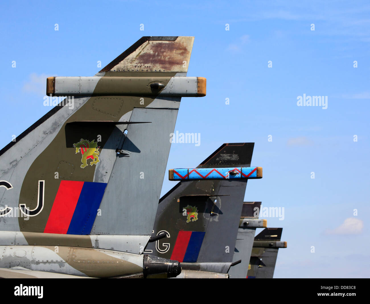 Sepecat Jaguars on static display at RAF Cosfield, Shropshire, England ...