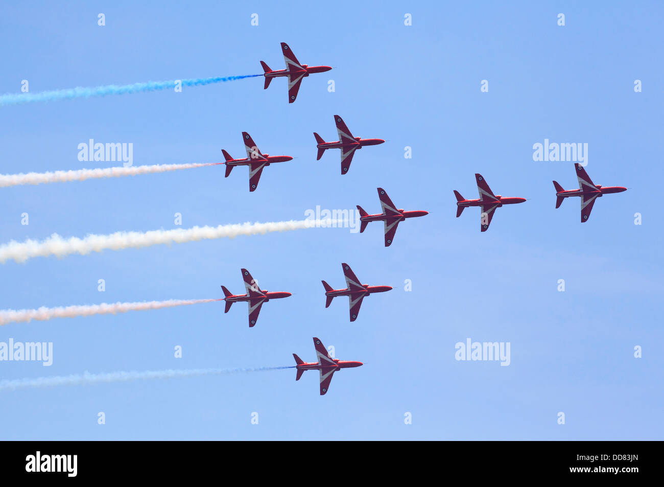 The RAF Red Arrows Aerial Display Team at Cosford Airshow 2013 ...