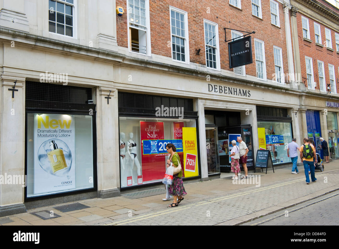 Exterior of DEBENHAMS department store in city centre of York North ...