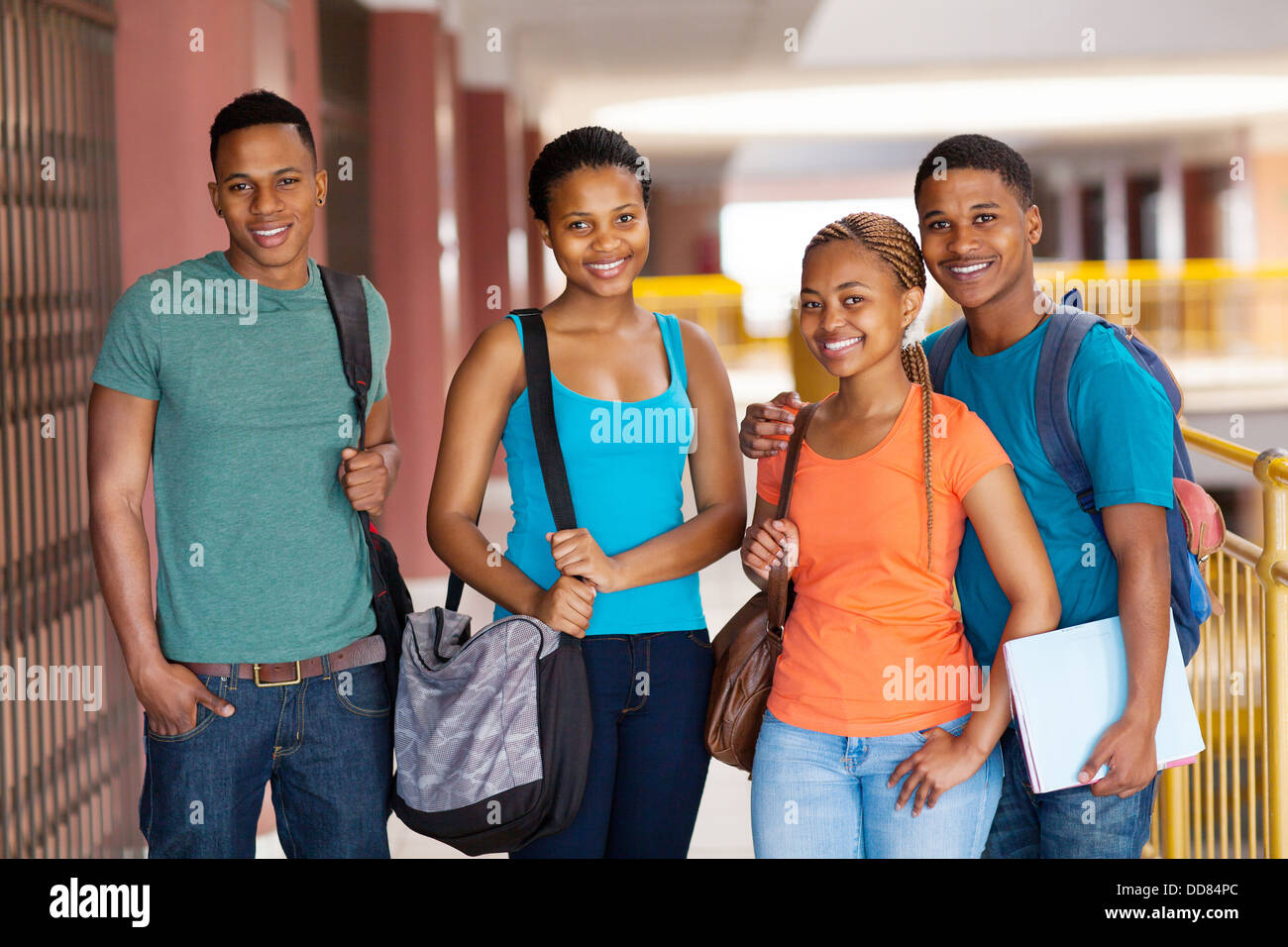 group of happy African college friends on campus Stock Photo - Alamy