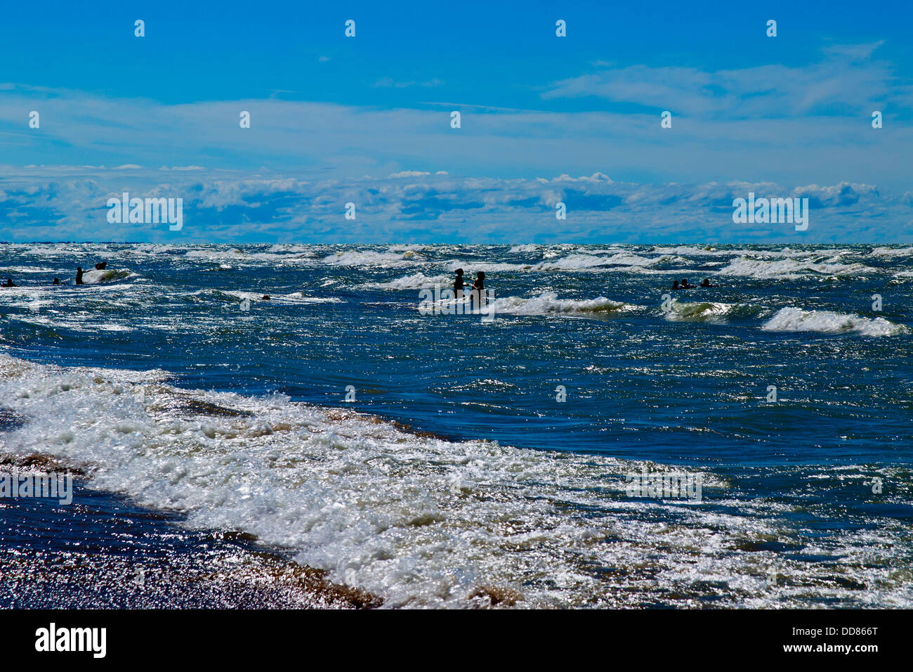 Pinery Provincial Park Lake Huron Grand Bend Ontario Canada. Swimmers ...