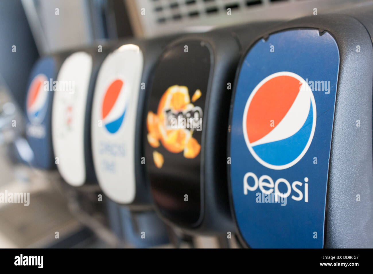 pepsi , 7up , tango soda dispenser Stock Photo - Alamy