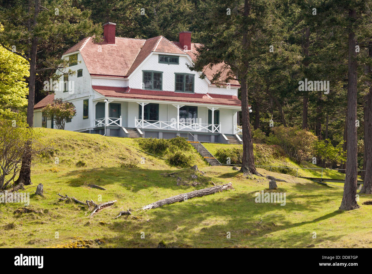USA, Washington, San Juan Islands. Home of Turn Point Lighthouse keeper ...
