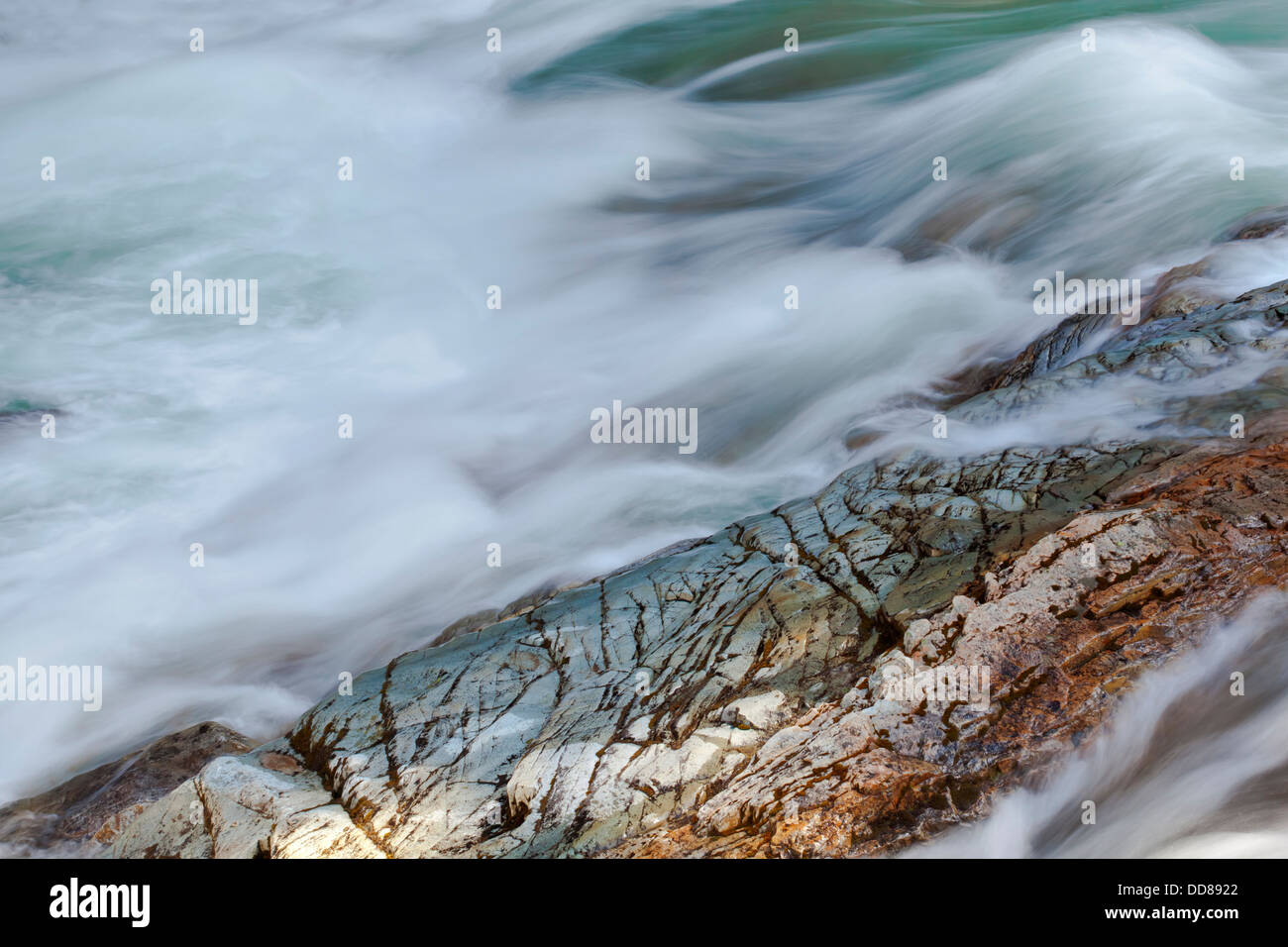 USA, Washington, Stehekin. Rushing water on the Agnes Gorge Trail Stock ...