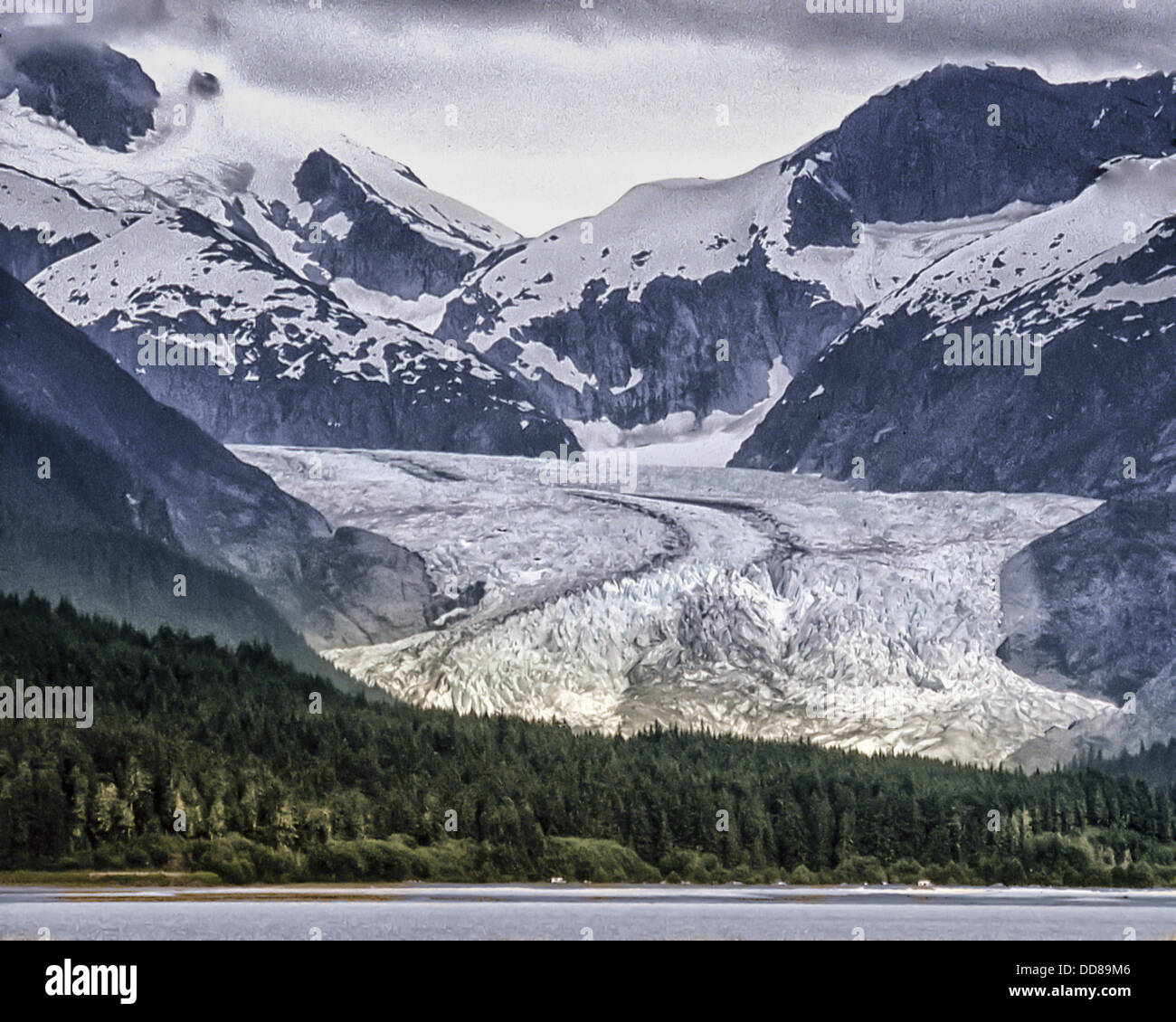 July 9, 2000 - Lynn Canal, Alaska, US - The impressive Herbert Glacier ...