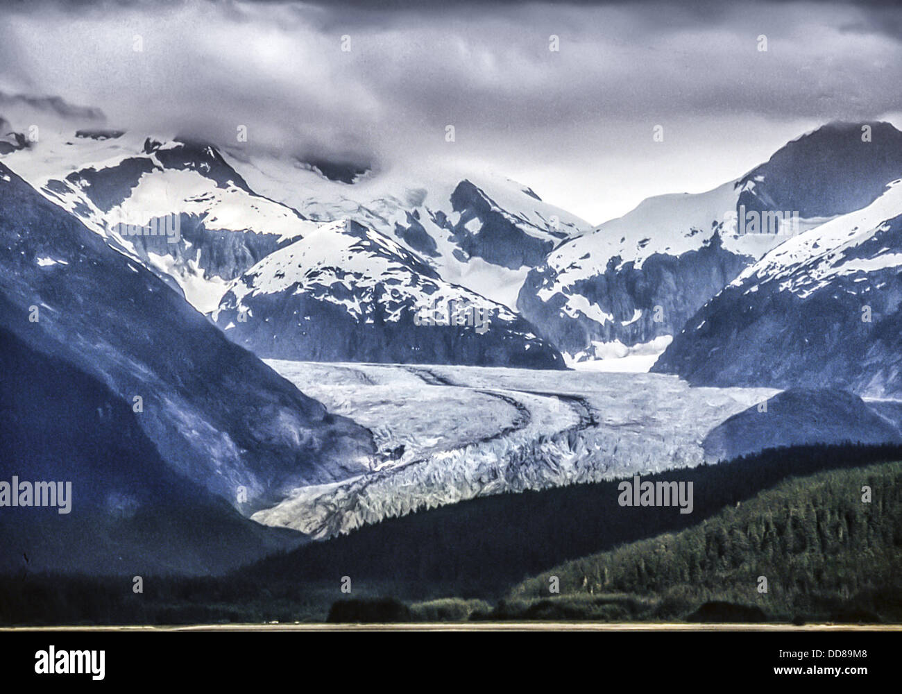 July 9, 2000 - Lynn Canal, Alaska, US - The impressive Herbert Glacier ...