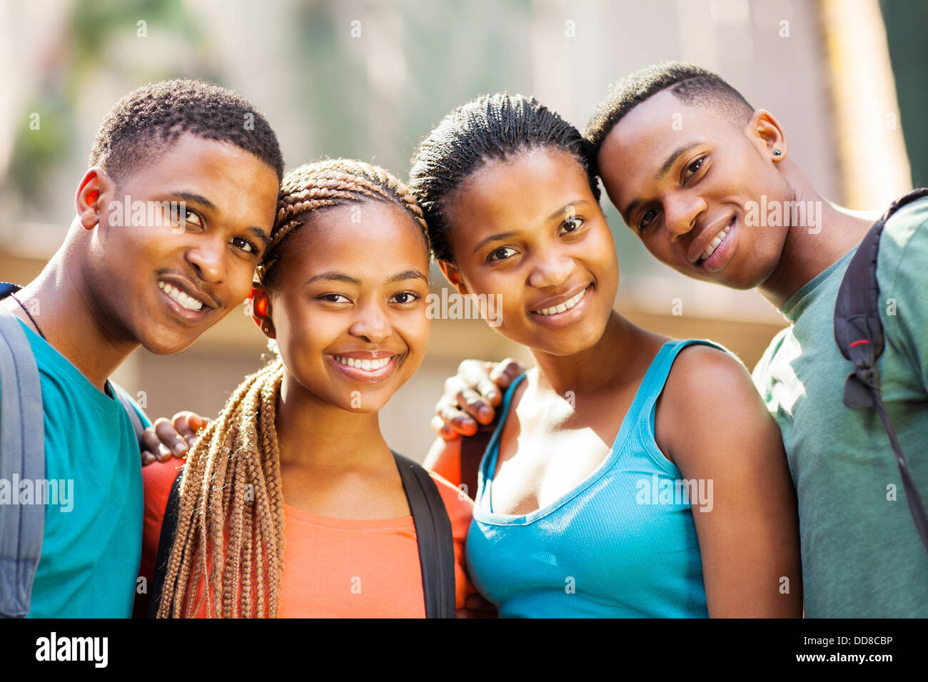 Happy african students hi-res stock photography and images - Alamy