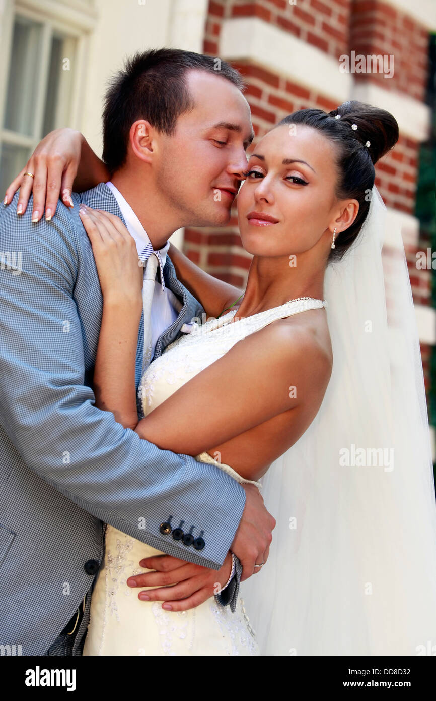Beautiful the bride and the groom Stock Photo - Alamy