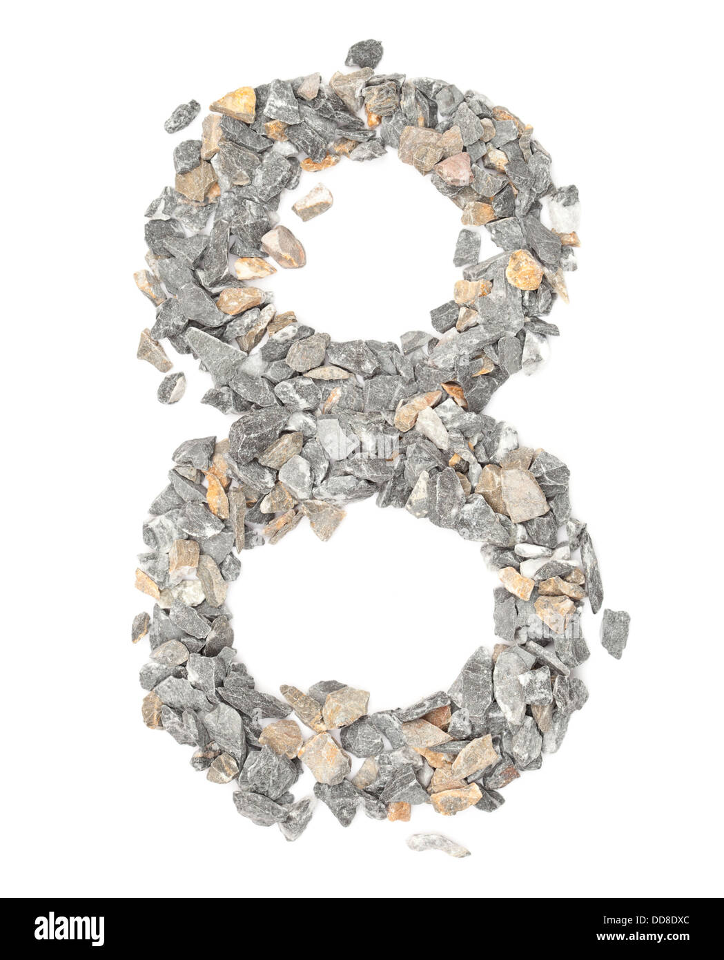 number 8 made form stone Stock Photo - Alamy