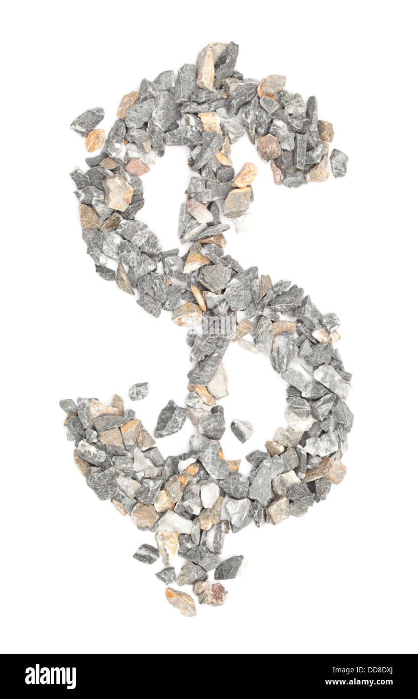 dollar sign made form stone Stock Photo - Alamy