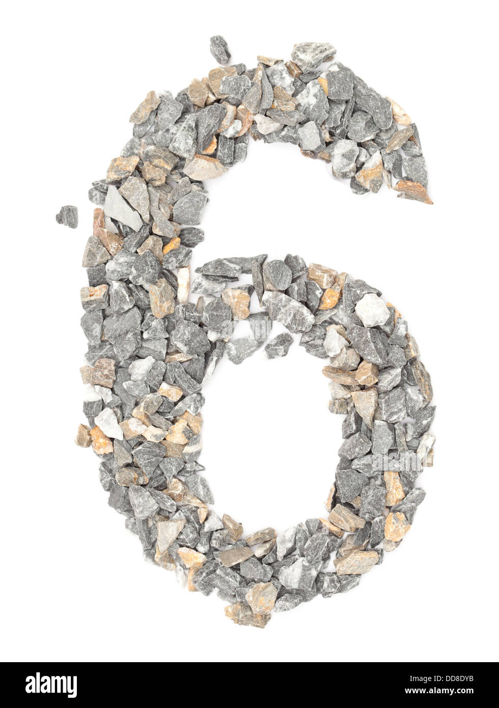 number 6 made form stone Stock Photo - Alamy