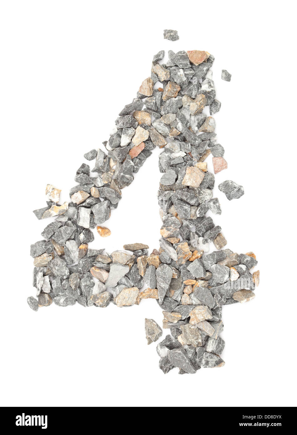 number 4 made form stone Stock Photo - Alamy
