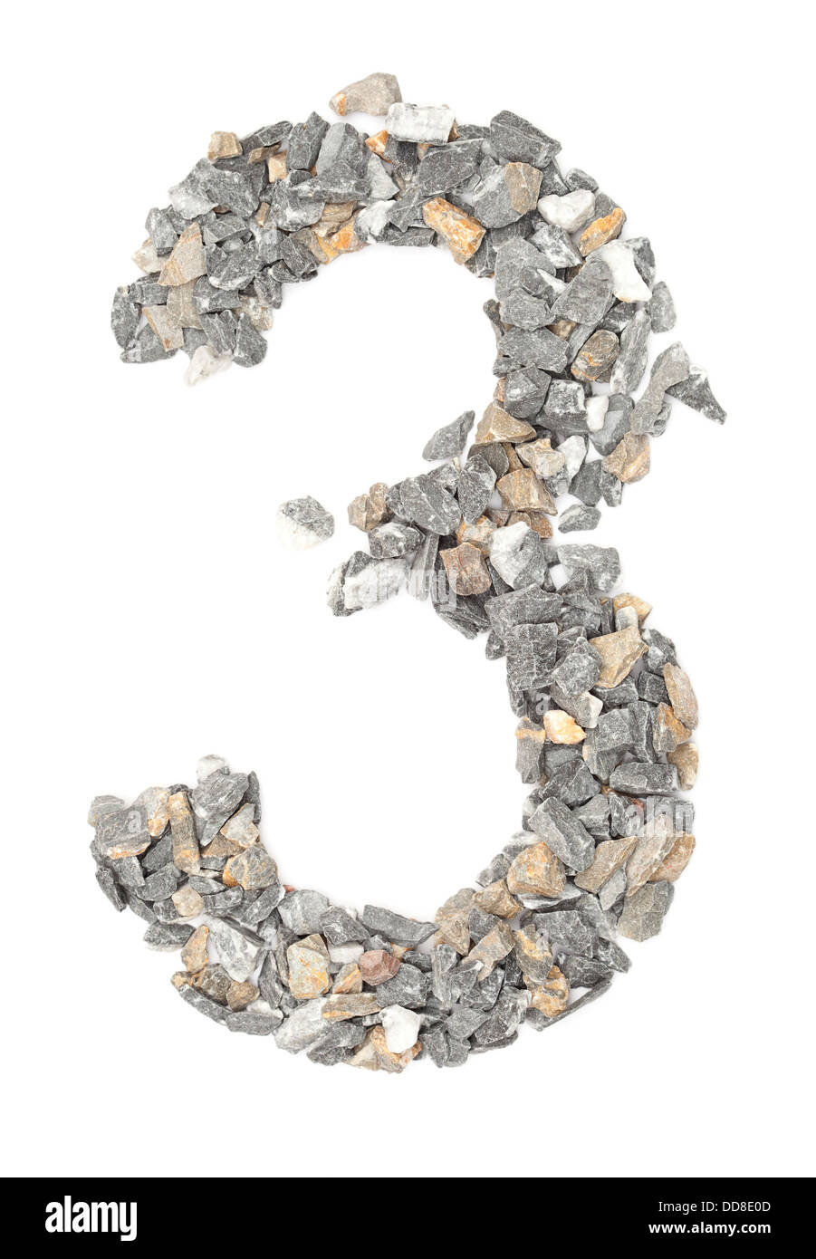 number 3 made form stone Stock Photo - Alamy