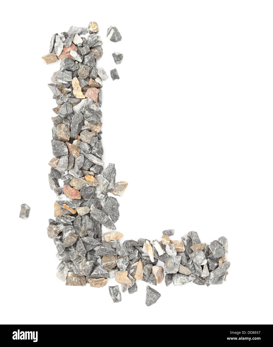 L - alphabet made form stone on white Stock Photo - Alamy