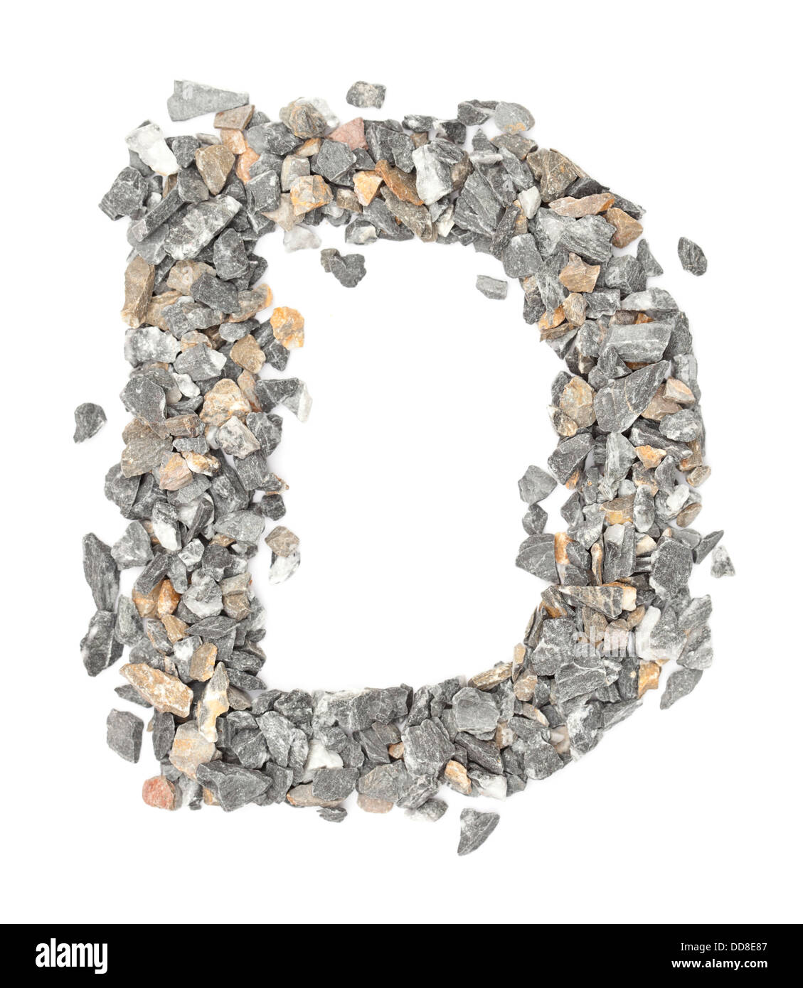 D- alphabet made form stone on white Stock Photo - Alamy