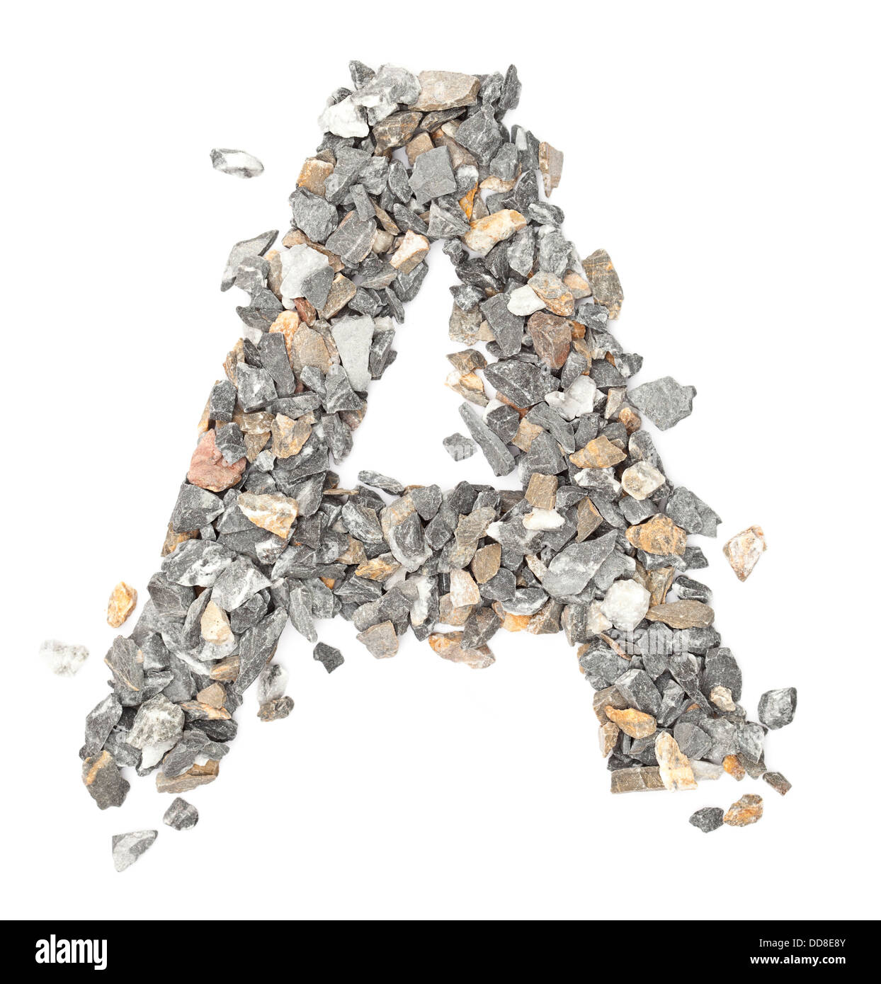 A - alphabet made form stone on white Stock Photo - Alamy