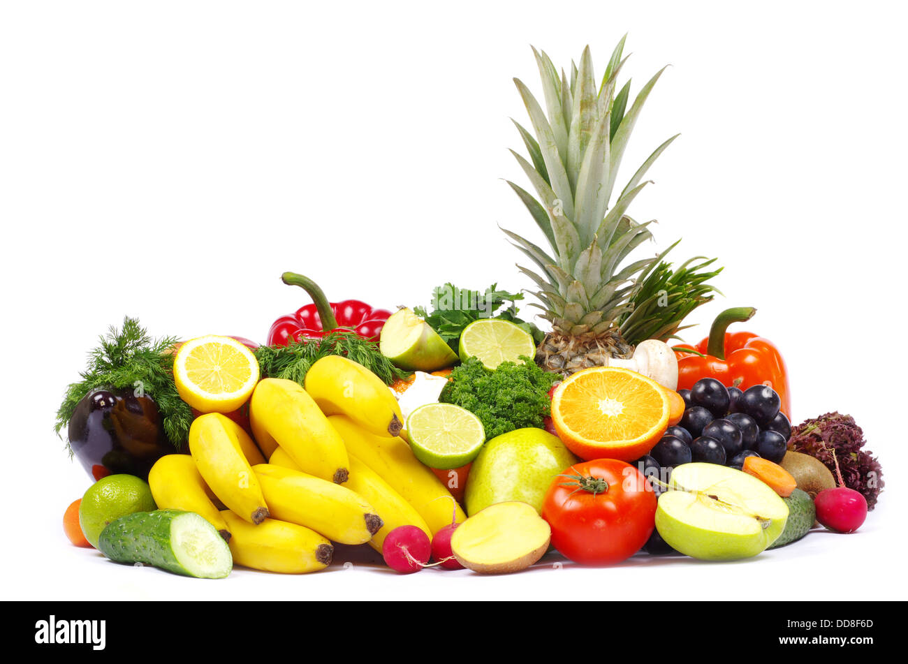 fruits on white Stock Photo - Alamy