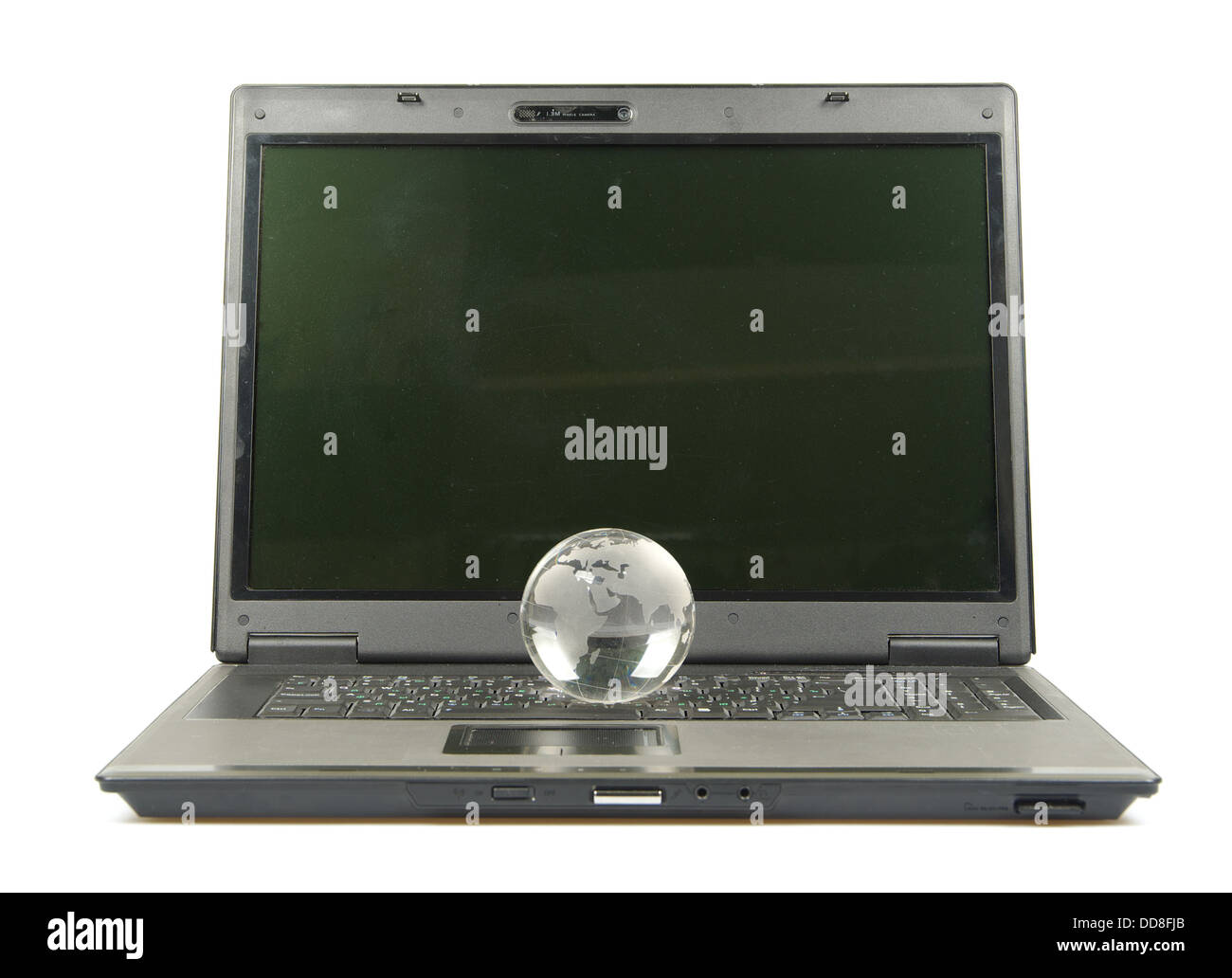 globe on laptop Stock Photo - Alamy