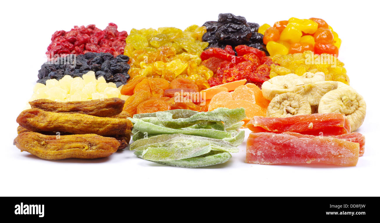 Dried tropical fruits various Cut Out Stock Images & Pictures - Alamy