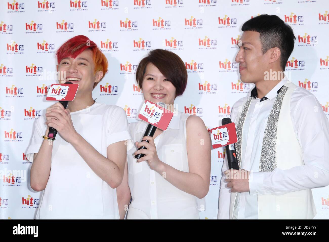 Taipei, China. 27th Aug, 2013. Taiwan pop group Sodagreen promote their ...