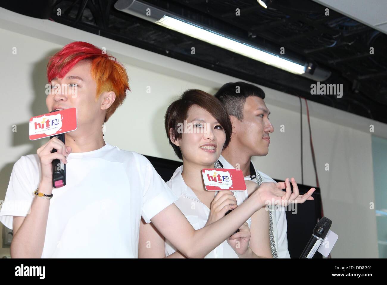 Taipei, China. 27th Aug, 2013. Taiwan pop group Sodagreen promote their ...