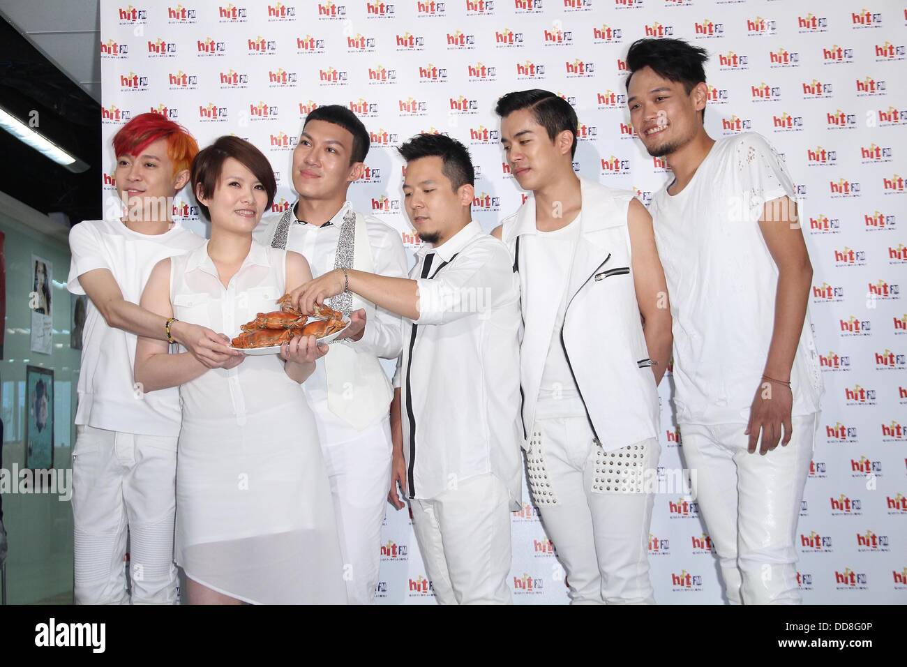 Taipei, China. 27th Aug, 2013. Taiwan pop group Sodagreen promote their ...