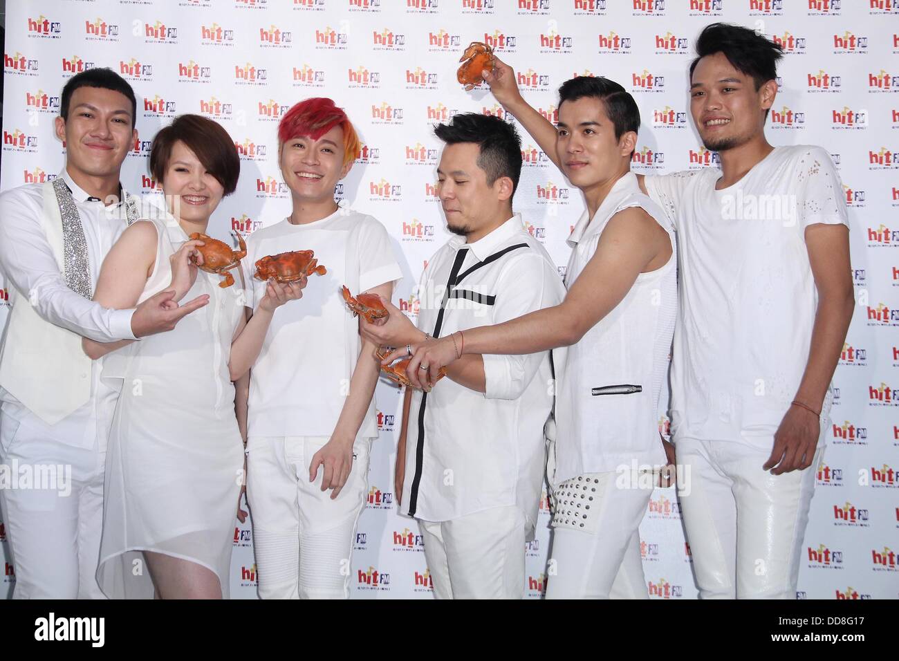 Taipei, China. 27th Aug, 2013. Taiwan pop group Sodagreen promote their ...