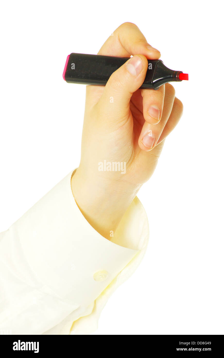 hand with marker Stock Photo - Alamy