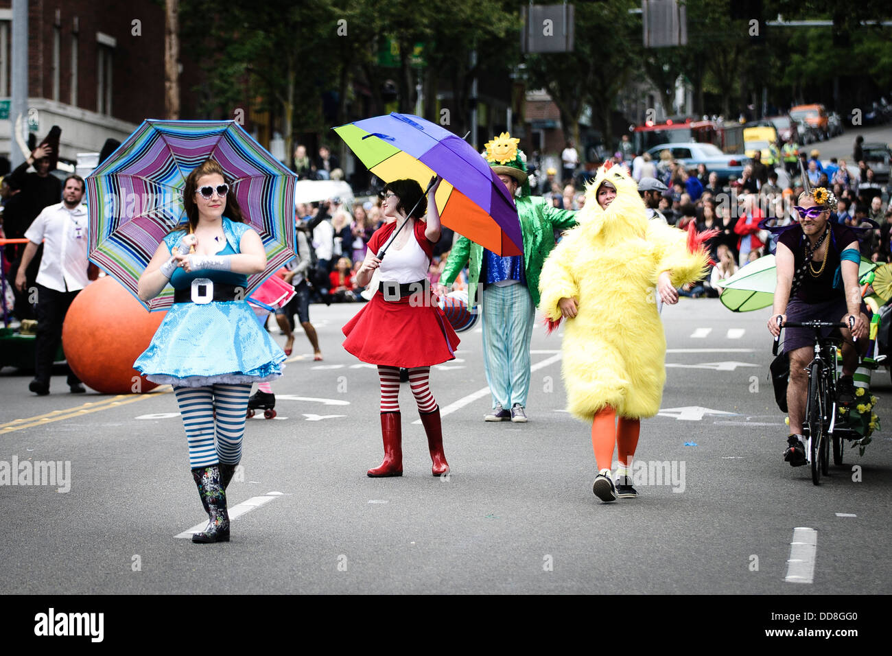 Seattle, Washington, USA. Fremont Solstice Parade. Costumed ...