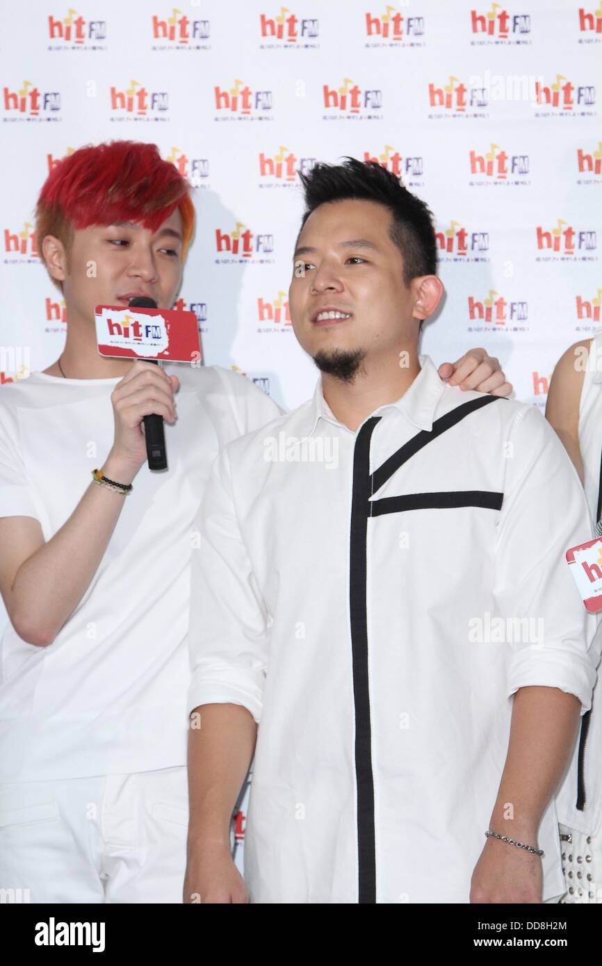 Taipei, China. 27th Aug, 2013. Taiwan pop group Sodagreen promote their ...