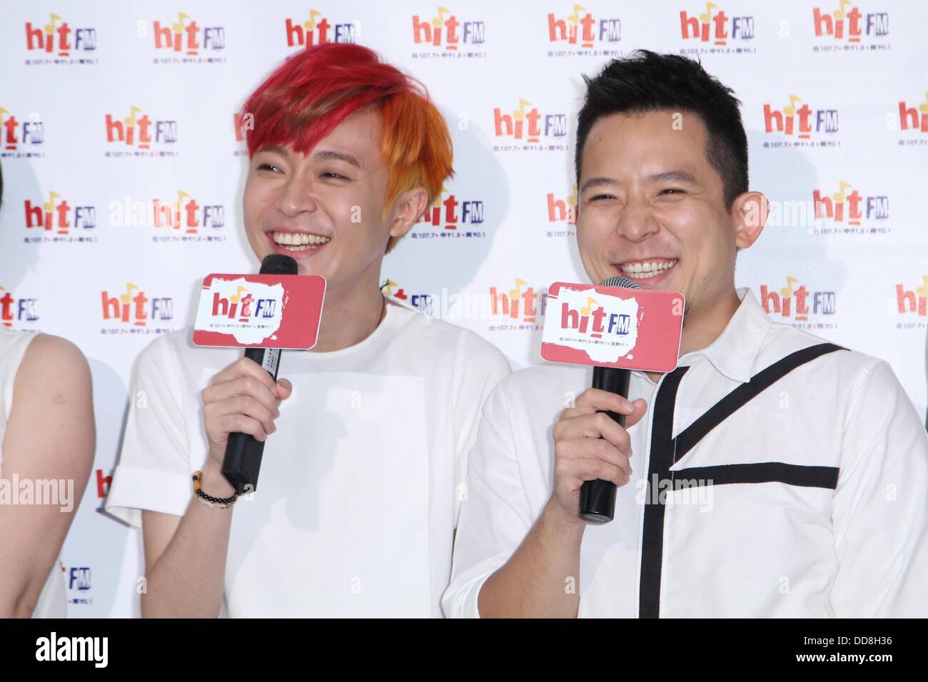 Taipei, China. 27th Aug, 2013. Taiwan pop group Sodagreen promote their ...