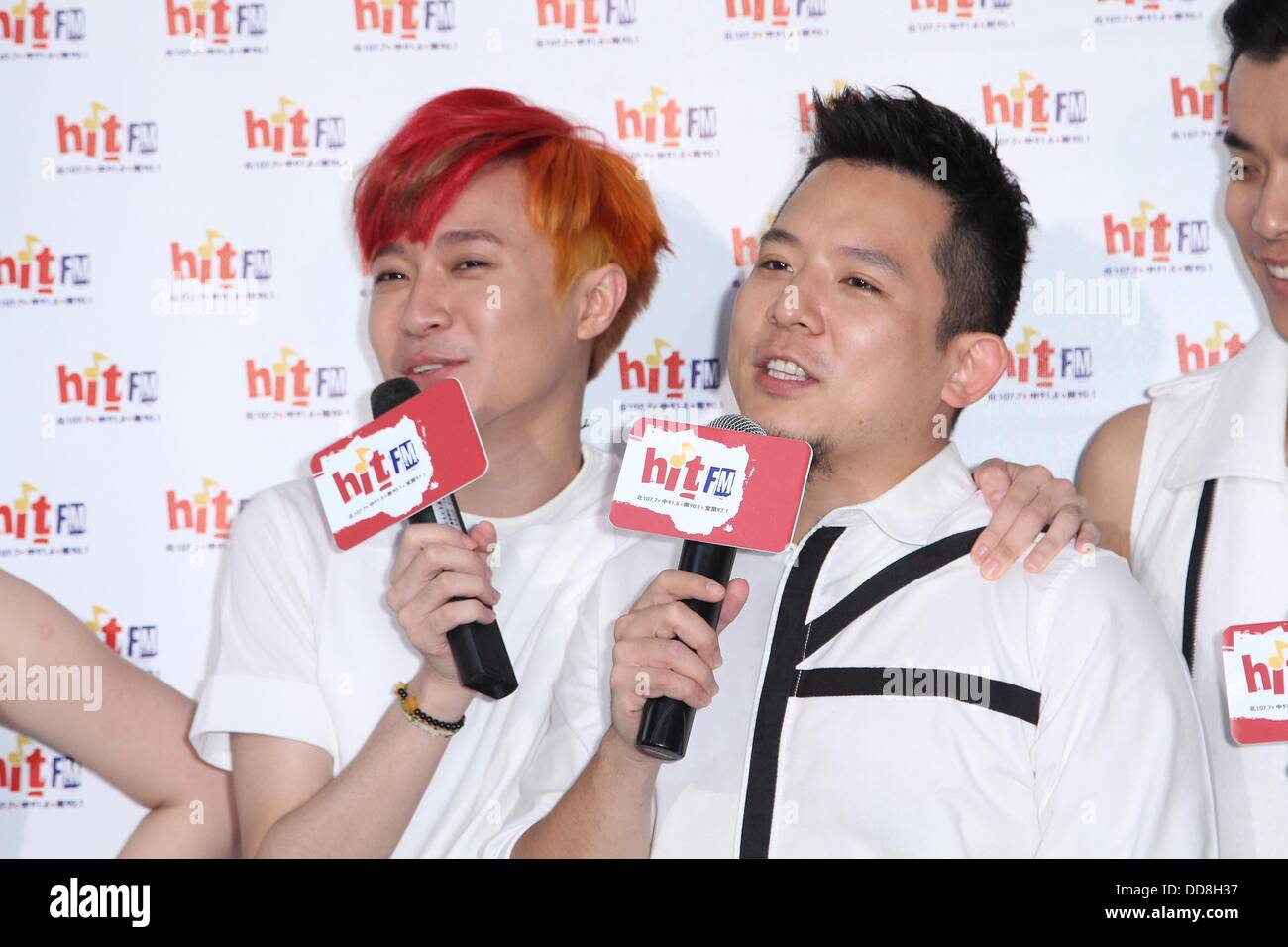 Taipei, China. 27th Aug, 2013. Taiwan pop group Sodagreen promote their ...