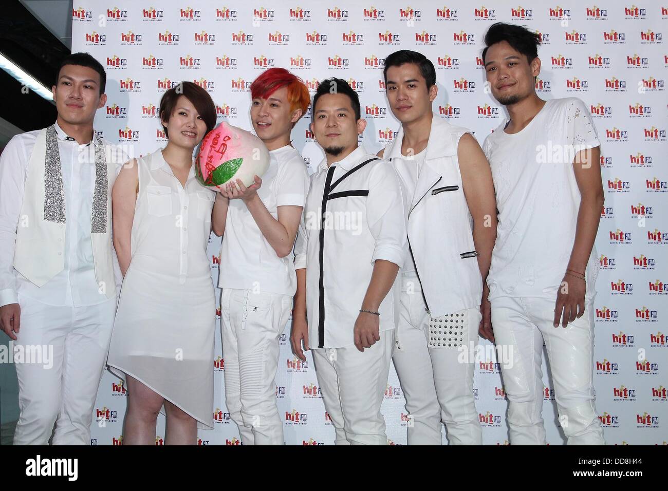 Taipei, China. 27th Aug, 2013. Taiwan pop group Sodagreen promote their ...