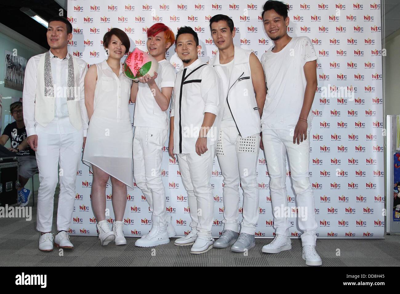 Taipei, China. 27th Aug, 2013. Taiwan pop group Sodagreen promote their ...