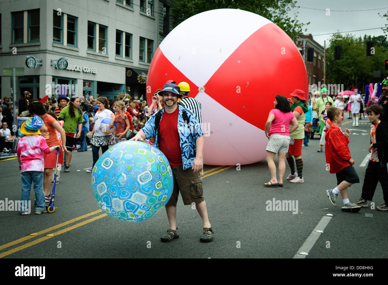 Seattle, Washington, USA. Fremont Solstice Parade. Participants with ...